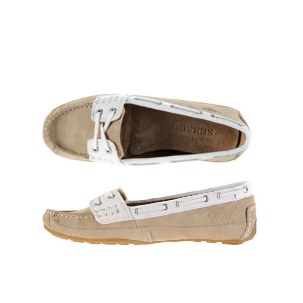 Sebago Bala Kate Middleton White Leather & Beige Sued… - Gem